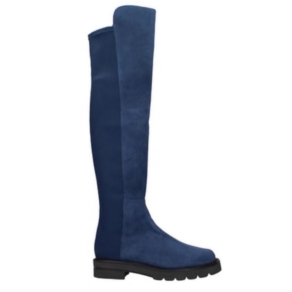 Stuart Weitzman 5050 Lift City Boots Blue Suede Size … - Gem